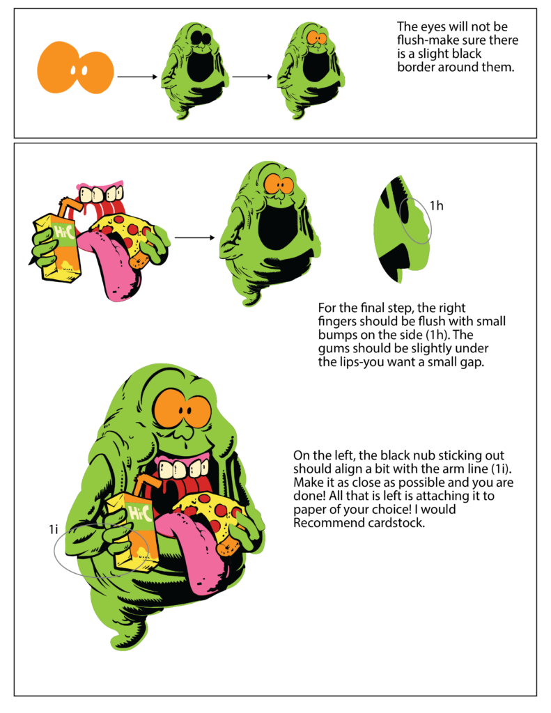 Slimer-How to craft instructions - ADHD Sketcher